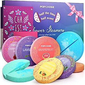 POPCHOSE Shower Steamers Aromatherapy - Fabric Shaver, Rechargeable Lint Remover with 6-Blades and Electrostatic Brush Stocking Stuffers Christmas Gifts for Women and Mom