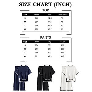 LILLUSORY 2 Piece Women Two Piece Lounge Travel Outfits Matching Going Out Knit 2024 Summer Fall Loungewear Sweat Suits Casual Pants Sets Vacation Sweatsuits