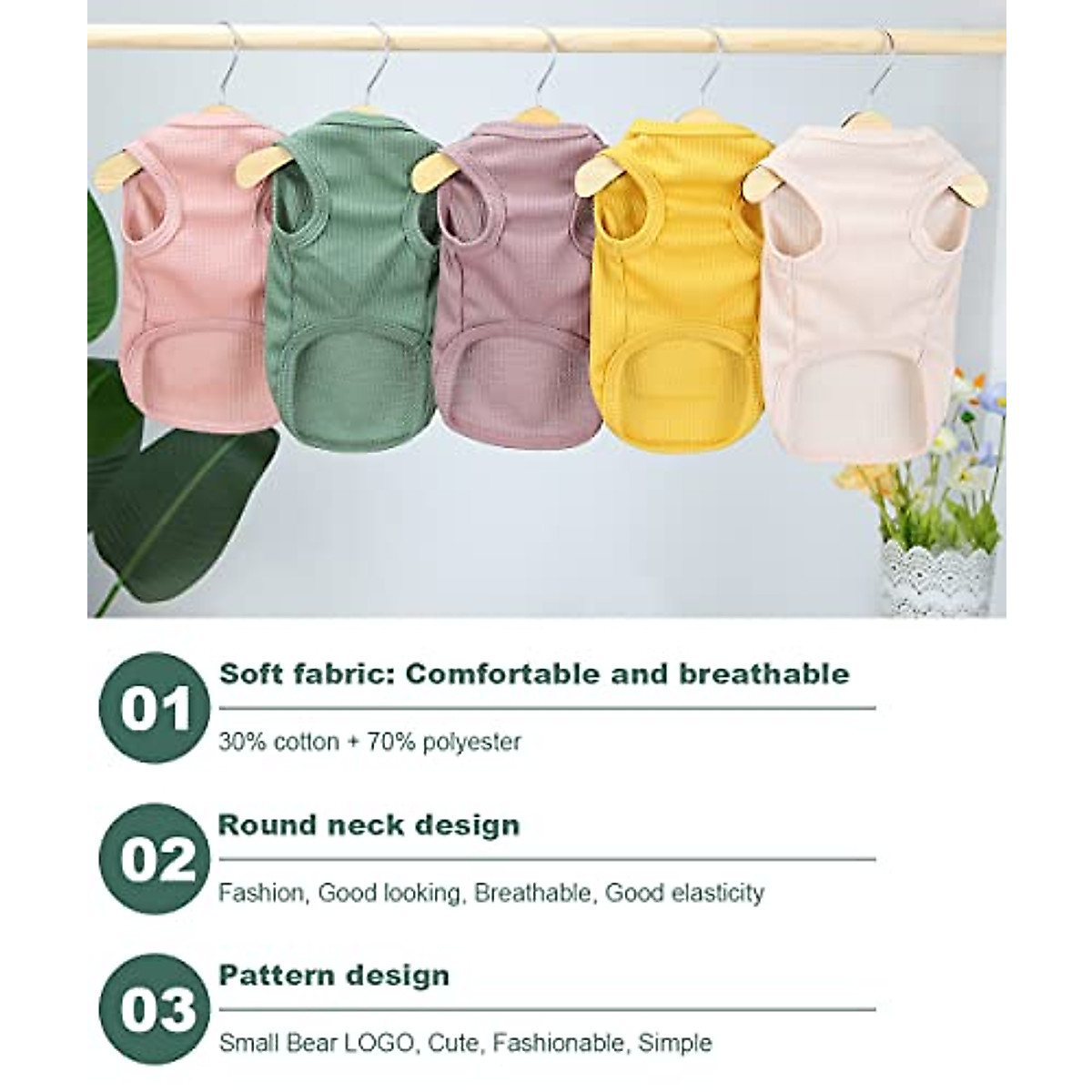 Cat Clothes, KISOLD Pet Cat Clothes Chic Bear Casual T-Shirt Apparel for Cat Kitten Puppy for Spring and Summer, Green, M