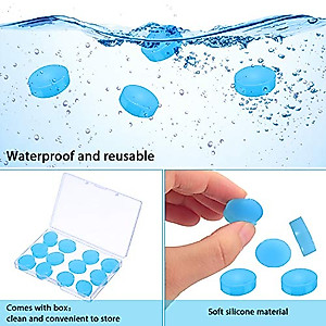 Frienda 36 Pairs Gel Silicone Ear Plugs Reusable Moldable Earplugs Waterproof Swimming Earplugs Noise Cancelling Ear Plugs for Adults Swimming Sleeping Snoring Studying(White, Blue, Green)
