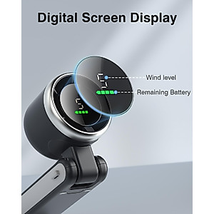 EpicSeren Handheld Fan Foldable Hand Fan Super Strong wind, Upgrade 5-Speed Adjustable with USB Rechargeable 4000mAh Battery, Portable Handheld Fan - Ideal for Travel/Outdoor (Black)