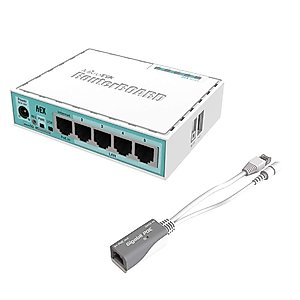 Mikrotik hEX RB750Gr3 Router Gigabit 5 Ports with Free RBGPOE POE Injector for Gigabit LAN Products
