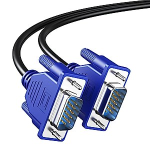 VGA Cable 6 Feet,Male VGA to VGA Male Monitor Computer Cable Adapter Cord, Shielded VGA Cord HD15 1080P@60Hz Full HD High Resolution for TV Computer Projector-Blue