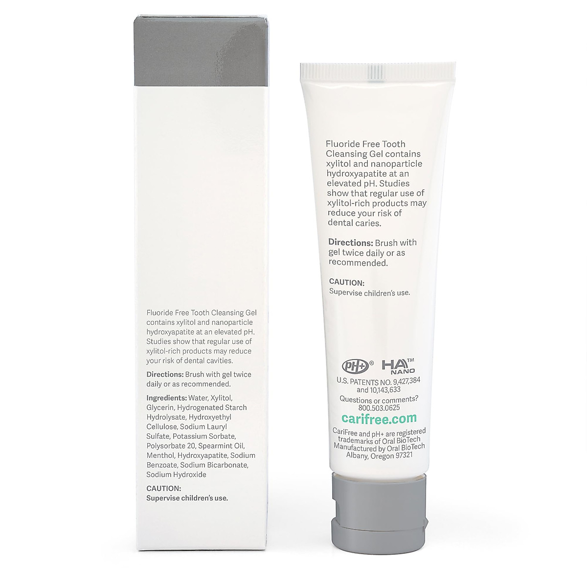 CariFree Fluoride Free Gel, Mint Flavored, Nano Hydroxyapatite Toothpaste, Neutralizes pH, Freshens Breath & Moistens Mouth, Dentist Recommended for Oral Care, 2.3 oz (Pack of 1)