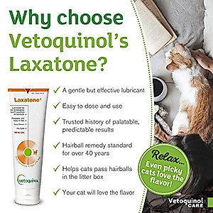 Vetoquinol Laxatone: Oral Hairball Lubricant Gel for Cats – Tuna-Flavored, 2.5oz