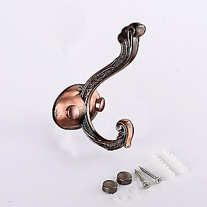 XUEBEI Pack of 4 Vintage Style Antique Hooks Rustic Coat Hooks Aluminum Heavy Duty Wall Hooks for Hanging Coats, Purse & Clothes in Hallway, Closets, Bathroom