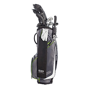 Izzo Golf Izzo Ultra-Lite Cart Golf Bag With Single Strap & Exclusive Features, Gray/Lime, 35’’ x 14’’ x 11’’