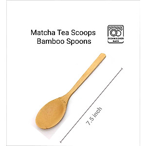 JapanBargain 3805, Bamboo Spoons for Eating Mixing Stirring Matcha Tea Scoop Spice Salt Sugar Appetizer Snack Ice Cream Yogurt Scoops Table Spoons, 7.5 inch, Pack of 10