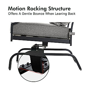 Grand patio 3 Pieces Patio Chairs Set,Steel Outdoor Furniture Set with Coffee Table and Grey Thick Cushions for Garden Lawn Porch(Grey)