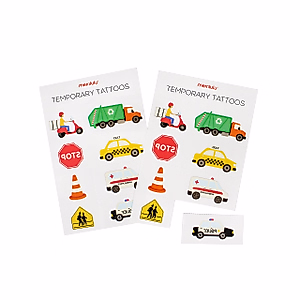 Transportation Temporary Tattoos, 2 sheets | Car Themed Party Favors | City Transportation Party Gift