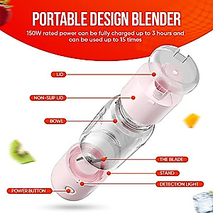 Bojurgle Portable Smoothie Blender, Personal Size Juice, with Powerful Motor & 2200mAh Rechargeable Battery, Food Mixing Machine