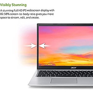 Acer Aspire 5 Slim Laptop, 15.6" FHD IPS Micro-Edge Display, 11th Gen Core i3-1115G4, 8GB DDR4 RAM, 256 PCIe SSD, USB-C, HDMI, RJ45, WiFi 6, Keypad, 1-Year MS 365, Silver, Win 11