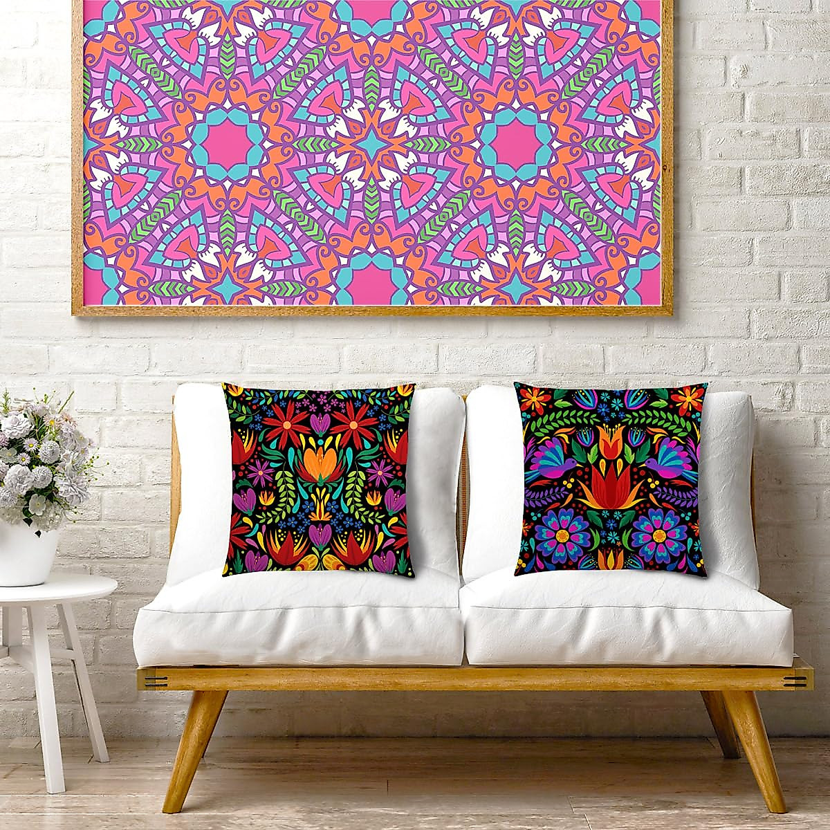 Nepnuser Mexican Throw Pillow Covers 18x18 Set of 4 Cinco De Mayo Decoration Day of The Dead Mexico Fiesta Pillow Cases for Bed Couch Sofa Home Decor