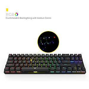 DREVO Calibur 60% Mechanical Gaming Keyboard RGB Backlit Wireless Bluetooth 4.0 and USB Wired 71 Key Compact TKL Red Switch