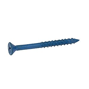 CONFAST 1/4" x 2-3/4" Blue Flat Phillips Concrete Screw Anchor with Drill Bit for Anchoring to Masonry, Block or Brick (100 per Box)