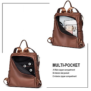 CLUCI Womens Backpack Purse Fashion Leather Ladies Travel Large Designer Convertible Shoulder Bags Pure Brown