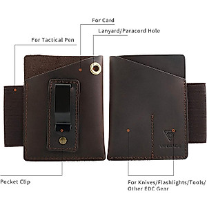 VIPERADE PJ12 Leather EDC Pocket Organizer for Belt, Multitool and Flashlight Holster, Leather EDC Holster with Pen Loop, EDC Leather Knife Sheath with Belt Clip