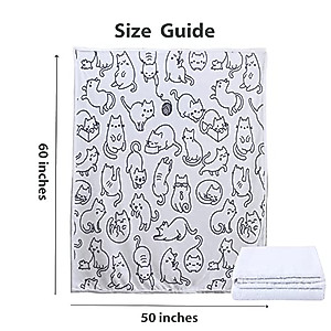 Anamee Cat Blanket Cat Lover Gifts for Women, Cute Cat Throw Blanket Gift for Mom, Cat Lovers and Girls, Kawaii Soft Lightweight Flannel Blankets Birthday Gift for Kids Adults 50"x60"