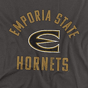 Emporia State University Official Hornets Logo Unisex Adult T-Shirt, Charcoal, Large