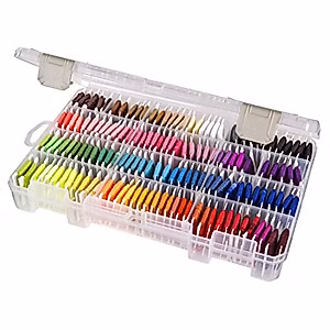 ArtBin 6840JN Floss Finder Box, Sewing & Embroidery Organizer, [1] Plastic Storage Case, Clear
