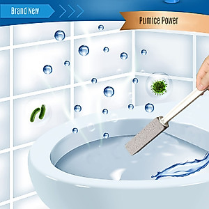 Pumice Stone for Cleaning,1 Extra Long Handle Pumice Stone Toilet Bowl Cleaner & 2 Pieces Pumice Stones, for Bath/Pool/Kitchen/Household Cleaning,3 Pack