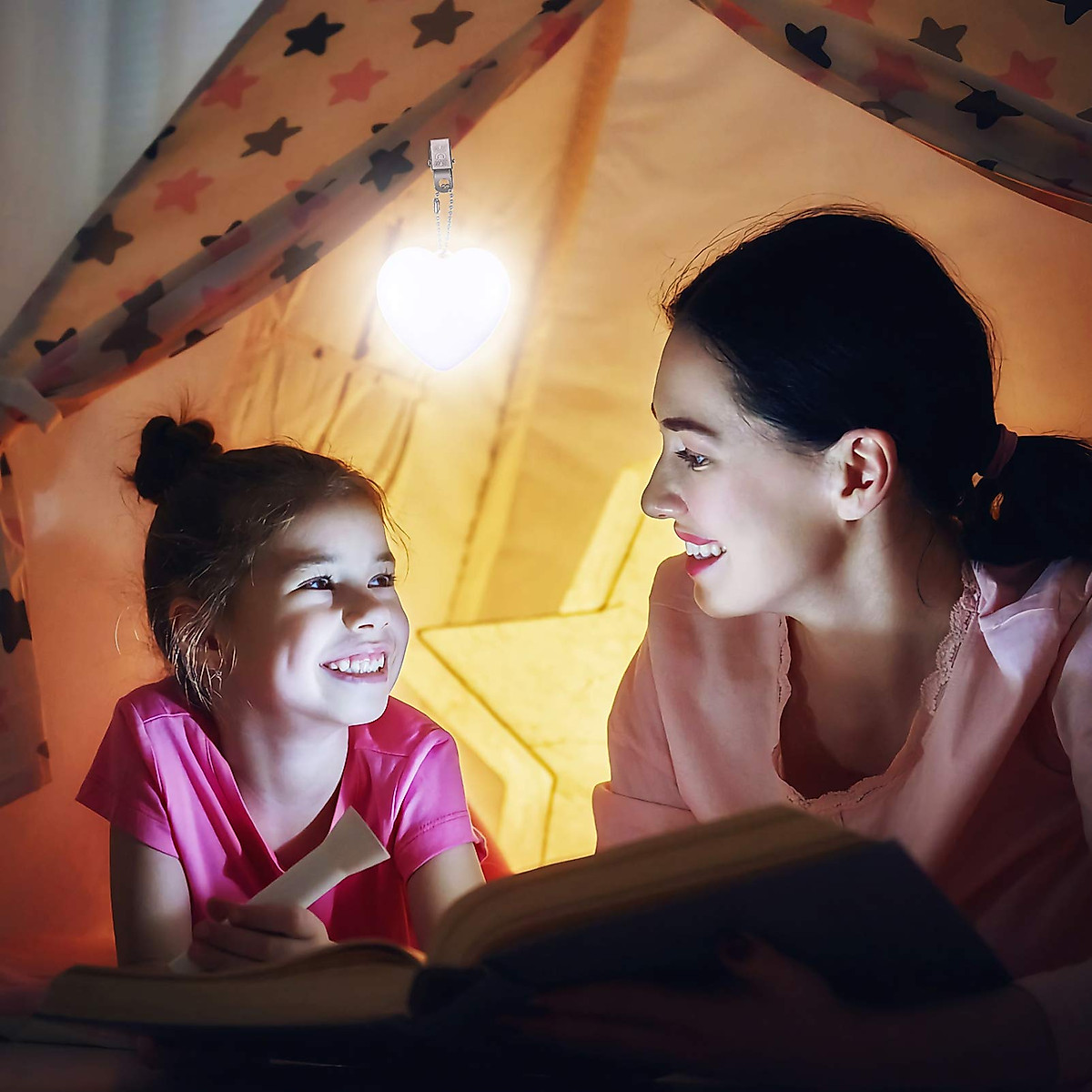 SOLUSTRE Purse Light Handbag Light Heart Shape LED Activated Night Light Women Girls Handbag Accessories White