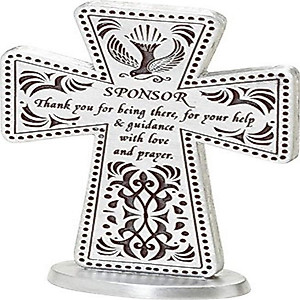 Cathedral Art (Abbey & CA Gift Sponsor Standing Message Cross, 3-Inch, White