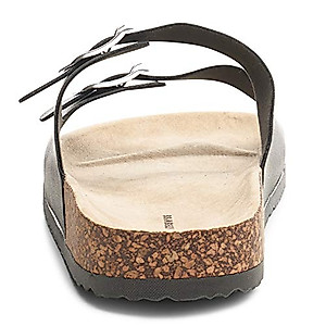 Alpine Swiss Mens Double Strap Casual Slides Flat Sandals BLK US 12