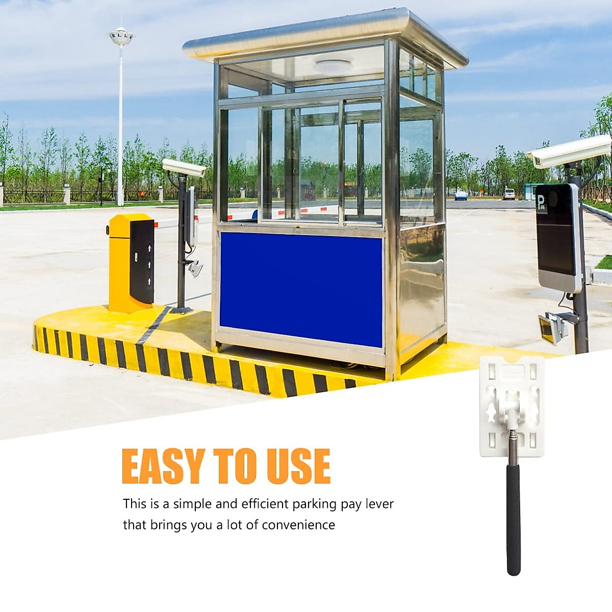 VICASKY Telescopic Rod Card Holder Reacher,Vehicle Parking Toll Swiping Stick Grabber Car Parking Contactless Payment Card Rod Tool