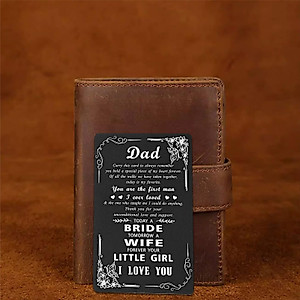 Richesele Father of the Bride Gifts - Dad Wedding Gift from Bride Daughter - Engraved Wallet Card for Dad from Bride - Bridal Shower Gifts to Dad