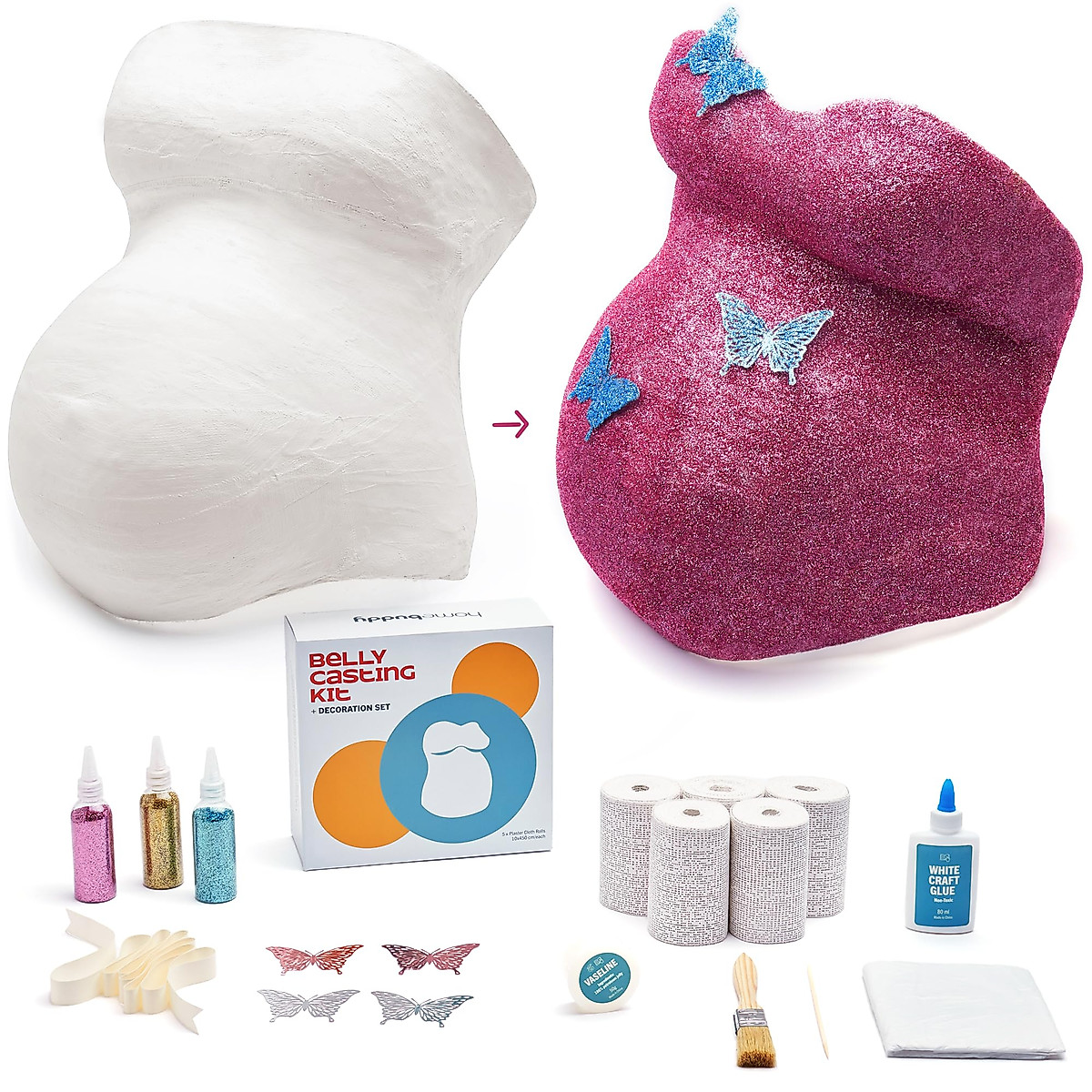 HomeBuddy Belly Casting Kit Pregnancy - All in One - DIY Pregnancy Belly Casting Kit for Expecting Moms
