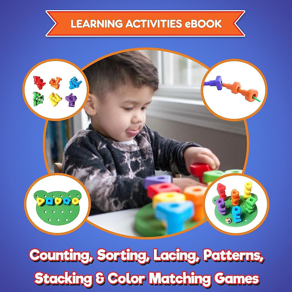 KIDS KORNER New & Improved Jumbo Shapes Pegboard Toddler Game Set - Educational Stacking Sensory Toys, Peg Math Manipulatives with Learning Activities eBook