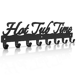 IBosins Towel Rack for Hot Tub Bathroom Towel Holder with 8 Hooks Towel Hanger Wall Mounted for Robes, Clothes, Towels - Hot Tub Accessories Outdoor