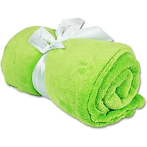 Threadart Super Soft Ultra Plush Fleece Throw Blankets 50"x60" | Fuzzy Soft Cozy Microfiber| Lime Green