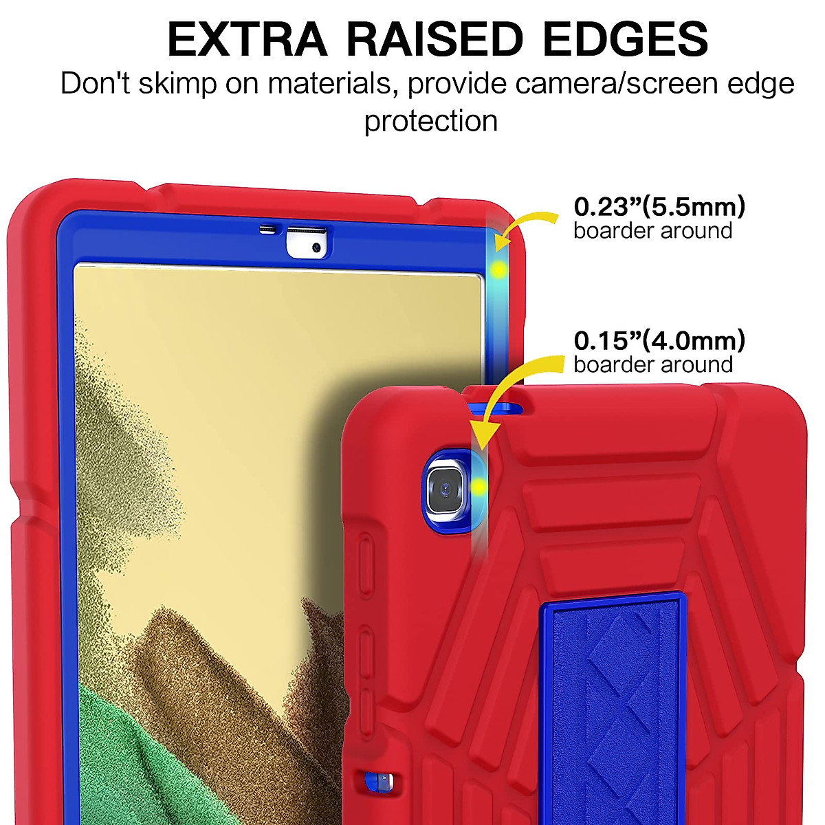 Grifobes for Samsung Galaxy Tab A7 Lite Case, 8.7 inch Shockproof Rugged Protective Cover with Stand for 2021 Tab A7 Lite 8.7" Tablet SM-T220/T225/T227U for Kids Boys Children(Red+Blue)