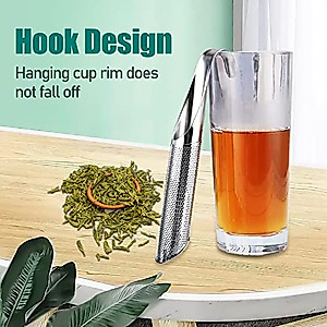 3 Pcs Tea Infuser and 1 Brush, Stainless Steel Tea Infuser Stick Pipe Tea Infuser for Loose Tea Leaf, Tea Infusers Pen with Hook