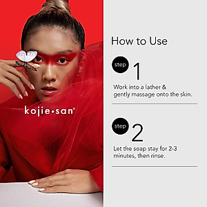 Kojie San Skin Brightening Soap - Original Kojic Acid, Dark Spot Remover Bar Soap with Coconut & Tea Tree Oil- 135g x 2 Bars