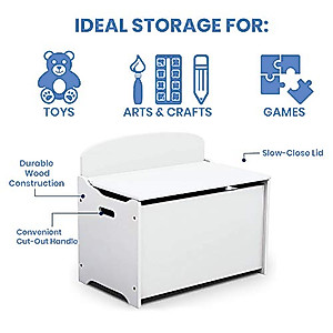 Delta Children MySize Deluxe Toy Box - Greenguard Gold Certified, Bianca White