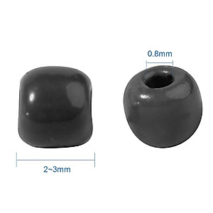 PH PandaHall 1900 Pcs 8/0 Glass Seed Beads, 3mm Round Waist Beads Mini Spacer Beads for Earring Bracelet Necklace Choker Jewelry Making Halloween Decor, Black