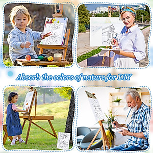12 Pcs Pre Drawn Outline Canvas 10 x 8 Inch, Pre Drawn Stretched Canvas Painting Boards for Painting Art Party Favor for Adult Student Kids DIY Painting(Rustic Style)