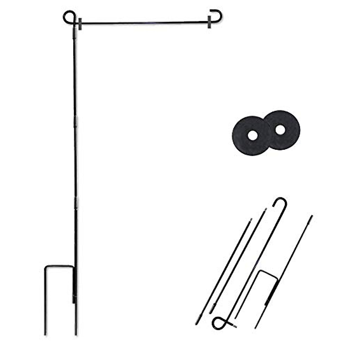 Sports Flags Pennants Company Garden Flag Stand Pole Holder and Rubber Stopper Set