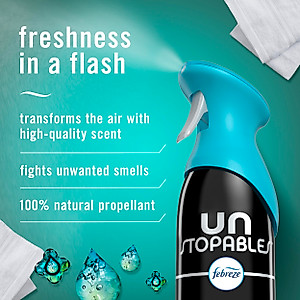 Febreze Unstopables Air Freshener Spray for bathroom, Room Spray Air Freshener, Air Refresher, Bathroom Air Freshener, Fresh Scent, Odor Fighter for Strong Odor, 8.8 Oz (Pack of 3)