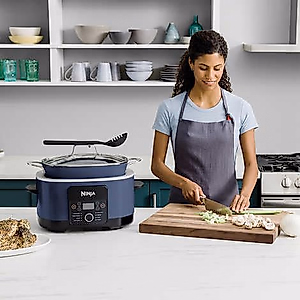 Ninja Foodi PossibleCooker PRO 8.5 Quart Multi-Cooker, with 8-in-1 Slow Cooker, Dutch Oven, Steamer & More, Glass Lid & Integrated Spoon, Nonstick, Oven Safe Pot to 500°F, Navy (Blue)
