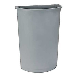 21 gal. Half Round Gray Trash Can