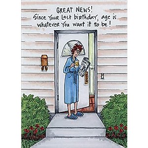 Morning Newspaper Alternative Facts - Oatmeal Studios Funny/Humorous Feminine Birthday Card for Her