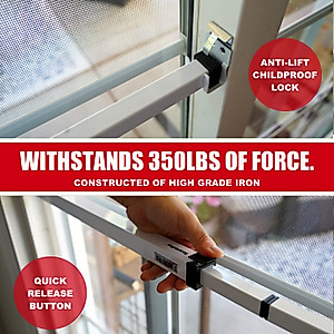 SecurityMan Sliding Door Security Bar - Dual Use as Patio Door Security Bar or Window Security Lock with Anti Lift Safety - Child Proof and Adjustable 19"-51" - Constructed of High Grade Iron - White