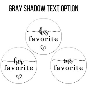 His Her Our Favorite Stickers Wedding Treat Bag Favor for Guests Labels 2-inch 120-count 6 Sheets Bride and Groom Favorite Candy Stickers