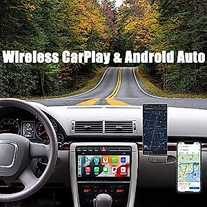 AUXOAUDIOTEK Android 12 Car Stereo CarPlay GPS for Audi A4 S4 Audi B6B7 RS4 B7 Seat Exeo,Android Auto Navigation Car Radio 8.8" IPS Touch Screen,Octa Core 4G+128G,DSP/BT/WiFi/Fastboot/SWC/MAP