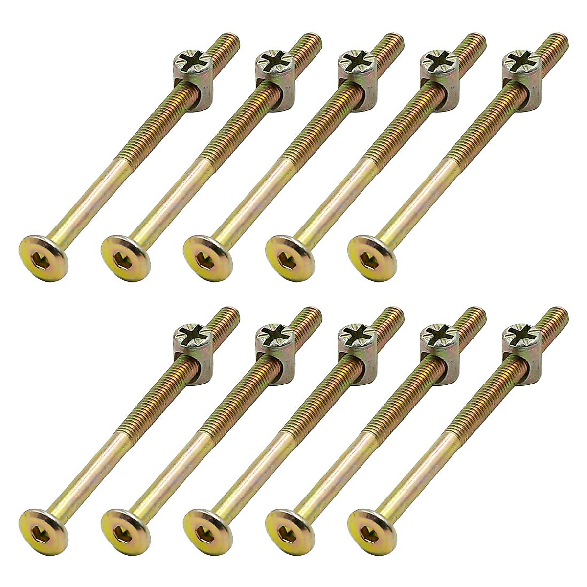 Yoohey Hex Socket Head Cap Screws Nuts, M6 x 90mm Zinc Plated Steel Furniture Barrel Bolt Nuts Kit for Furniture Cots Beds Crib Hardware Screws Crib 10PCS