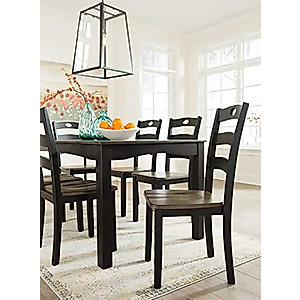 Signature Design by Ashley Froshburg Rustic 7 Piece Dining Set, Includes Table & 6 Chairs, Dark Brown